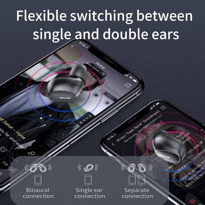 AWEI T16 Mini TWS In Ear Wireless Bluetooth Earbuds Waterproof – sweetsme